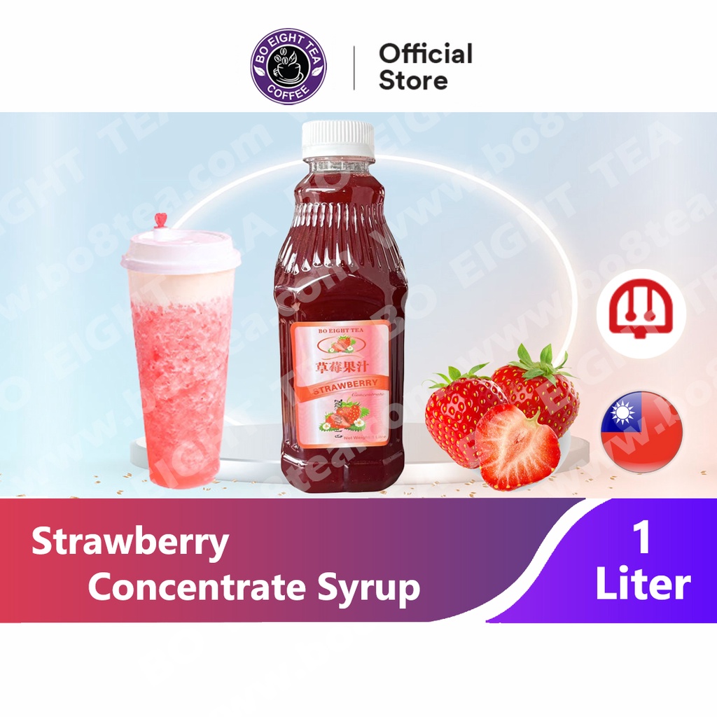 STRAWBERRY CONCENTRATE SYRUP 1L TAIWAN 博霸草莓浓缩果汁 STRAWBERI SIRAP Pekat ...