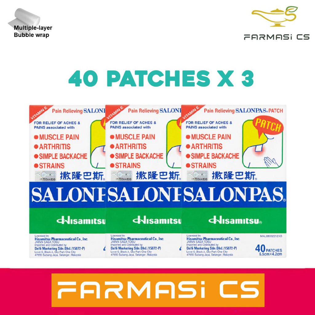 Hisamitsu Salonpas Patch 40 patches x 3 boxes (TRIPLE) EXP:06/2026 ...