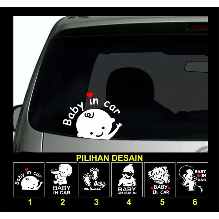 Cute Baby In Car Baby On Board Car Window Stickers (Baby stickers ...