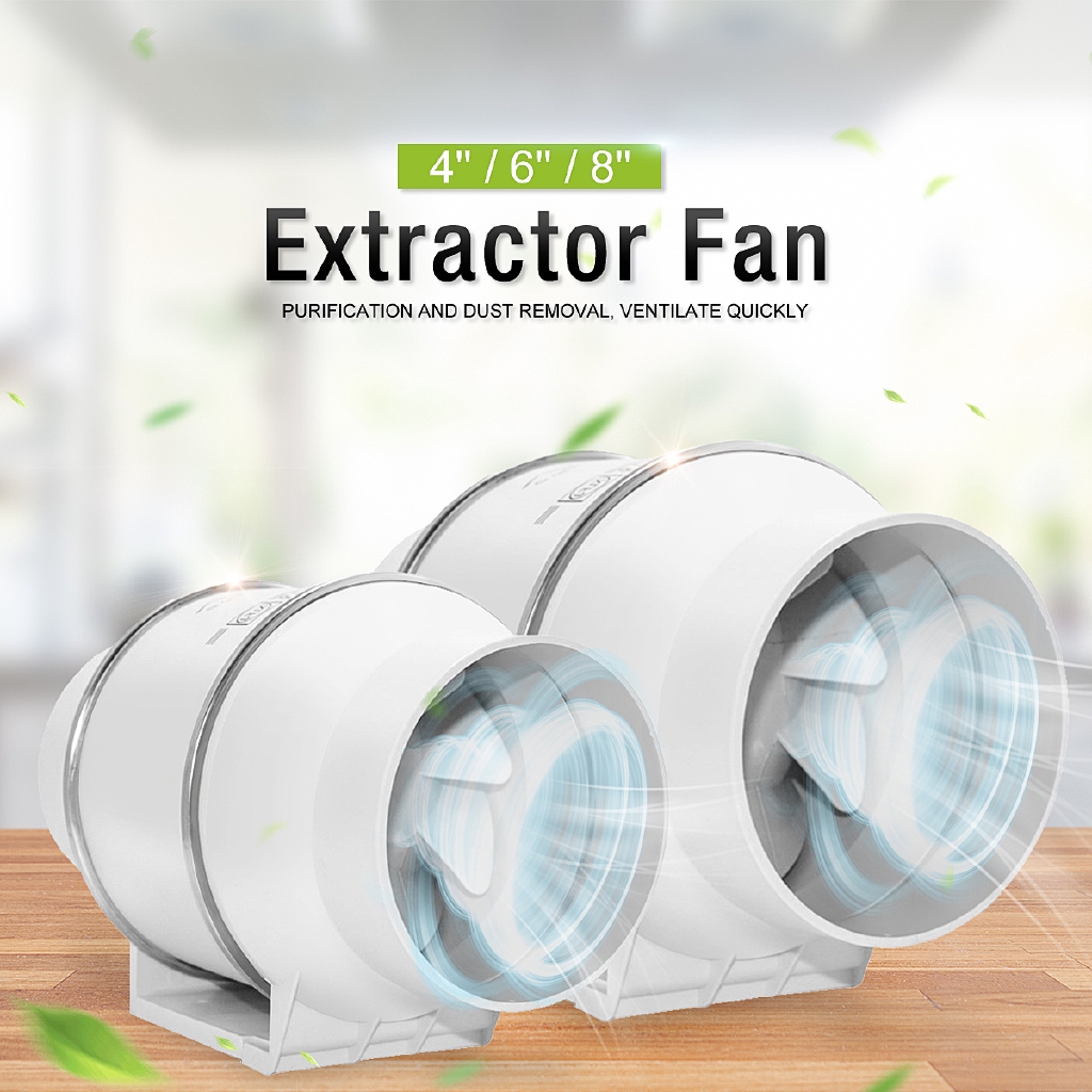 4"6"8" Wall Window Toilet Mountable Exhaust Fan Ventilator Bathroom ...