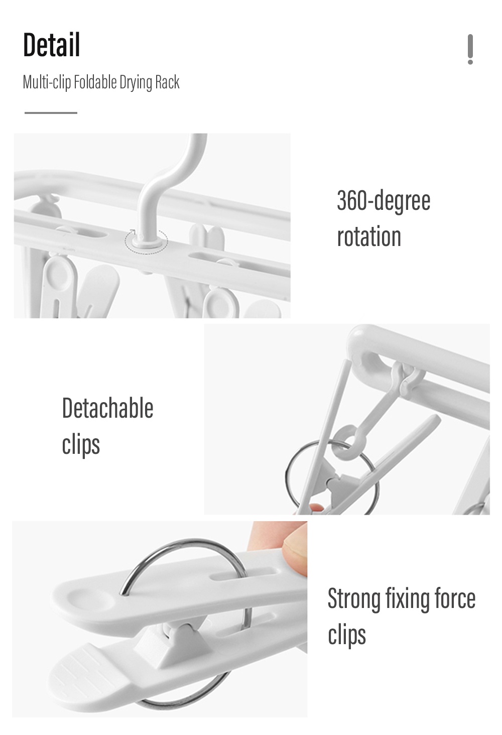 Multi-clip Foldable Drying Rack Plastic Underwear Drying Hanger ABS ...