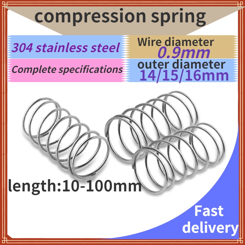 SUS304 stainless steel wire diameter 0.9mm pressure spring ...