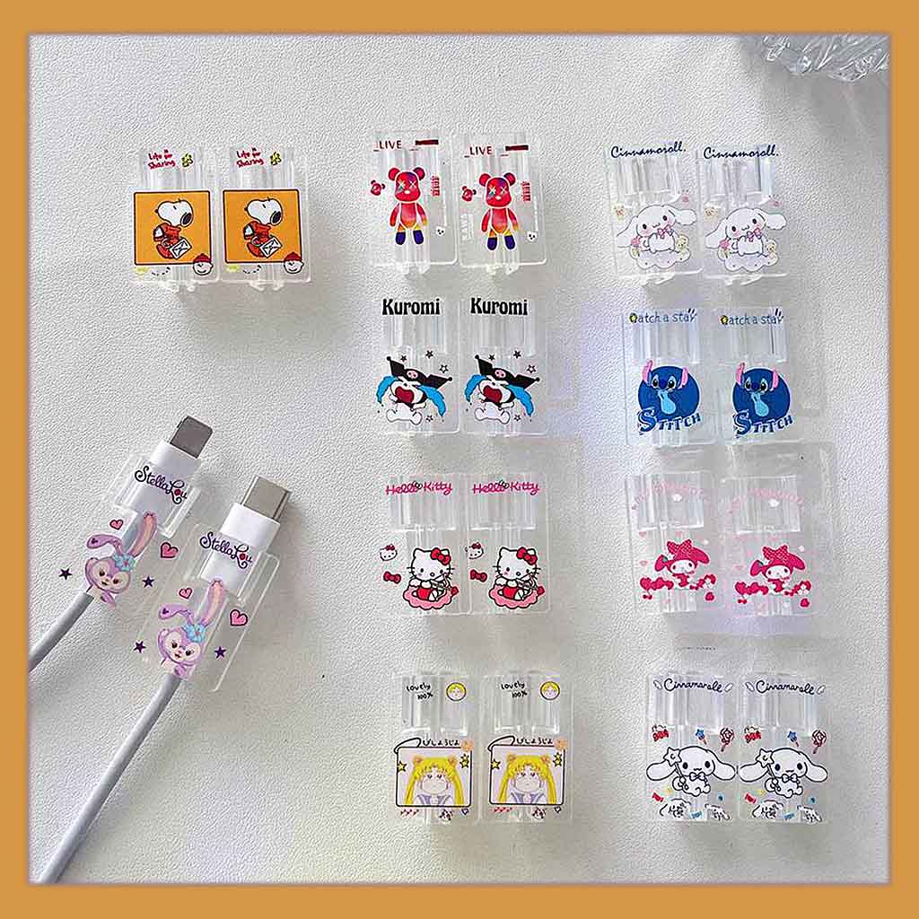 Casing for USB Cable Bite Case Protector Cartoon Gloomy Bear Cinnamoroll Stellalou Sailor Moon ...