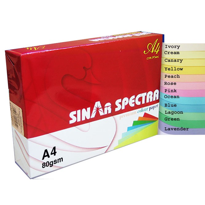 [SG Stock] A4 80GSM COLOUR PAPER - 500 sheets per REAM (Sent by courier ...