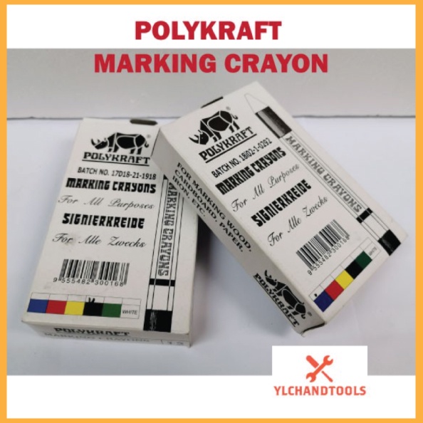 12 PCS POLYKRAFT INDUSTRIAL MARKING CRAYONS (SINGLE COLOUR PER BOX) | Shopee Singapore