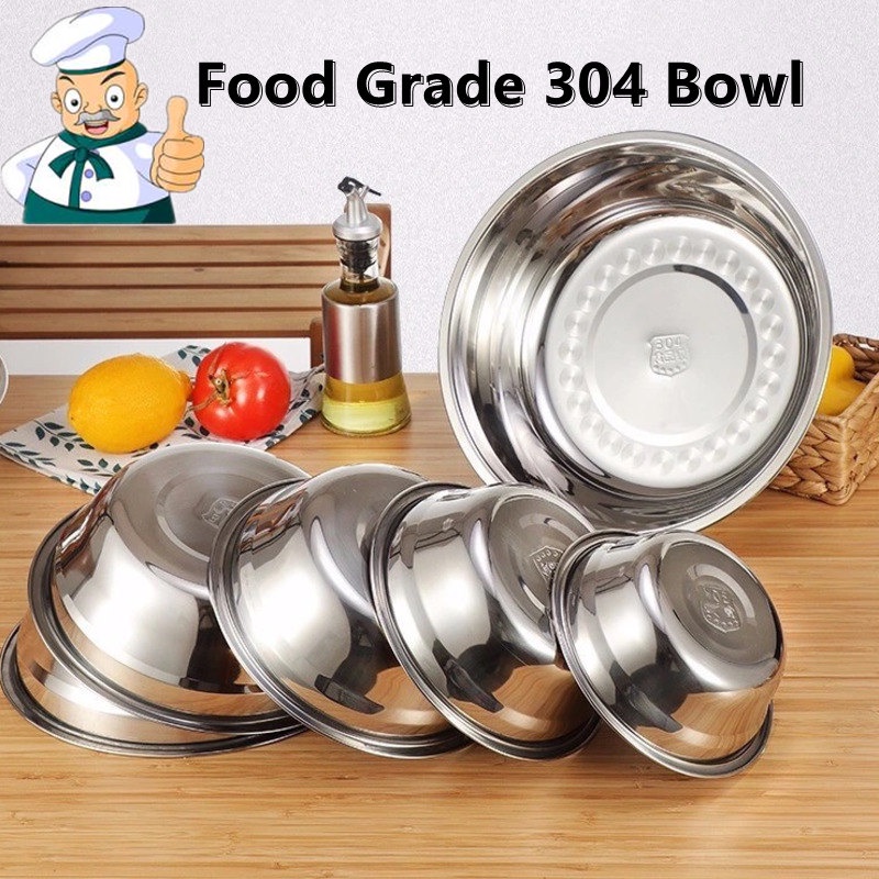 Food grade 304 Stainless Steel Bowls Food Snacks Bowl Salad Mixing Bowl ...
