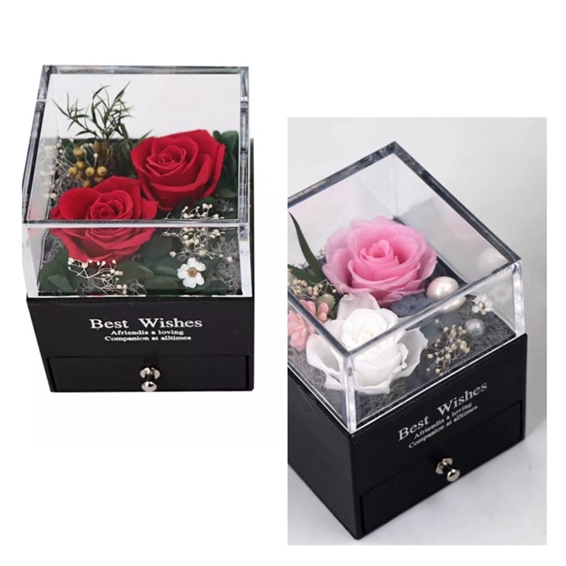 [Ready Stock] Preserved Rose Jewellery Box Organiser Eternal Flower ...