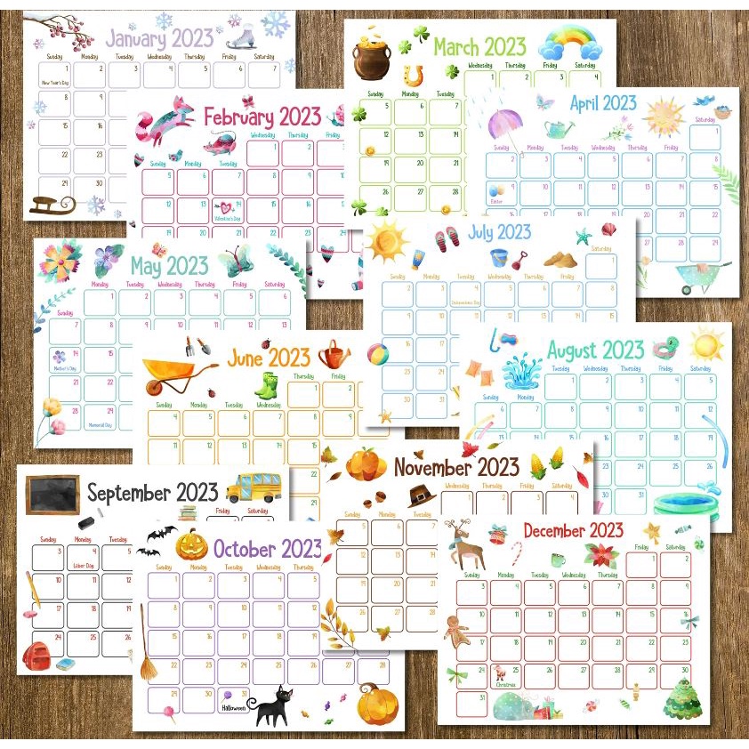 Printable Calendars, Printable Kids Calendars, 2023 Calendars ...