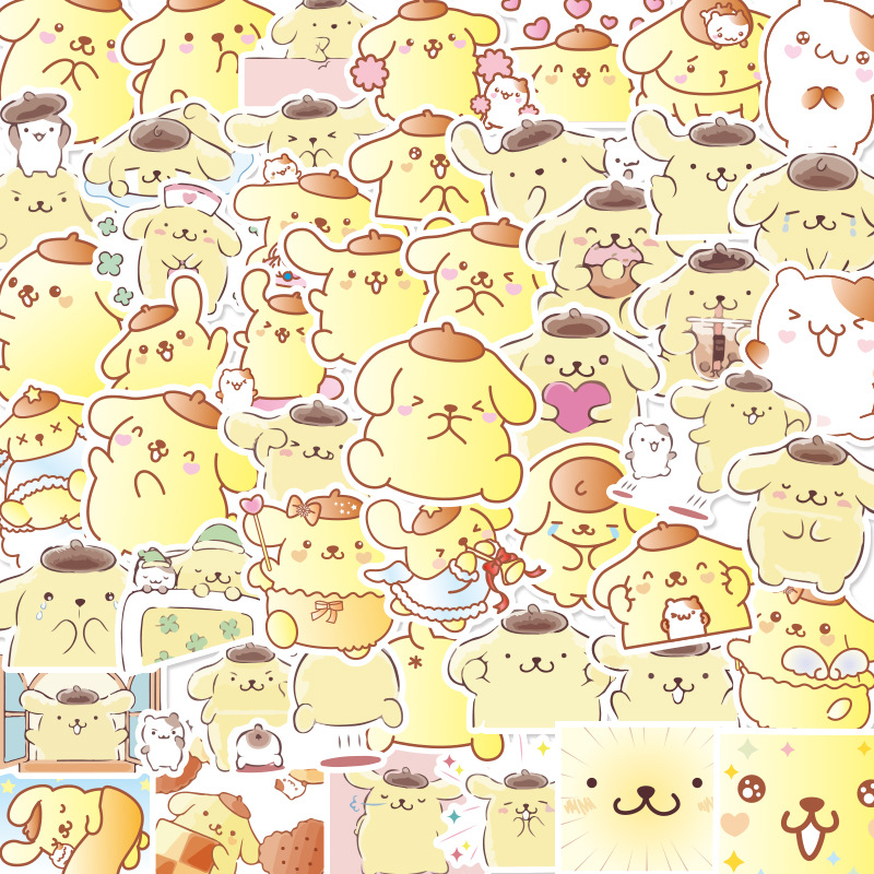 50 pcs Pom Pom Purin Cute Japan Cartoon Waterproof Stickers | Shopee ...