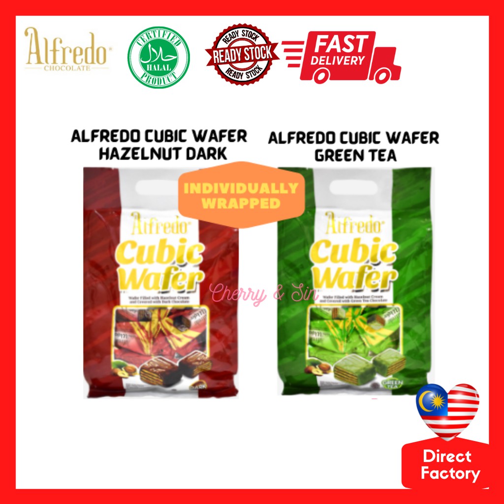 Alfredo Cubic Wafer with Hazelnut Milk/ Dark/ Green Tea / Durian Wafer ...