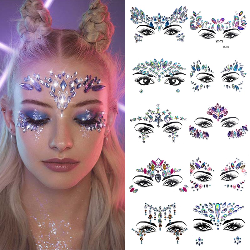 Beauty supplies face stickers diamond stickers tattoo stickers | Shopee ...