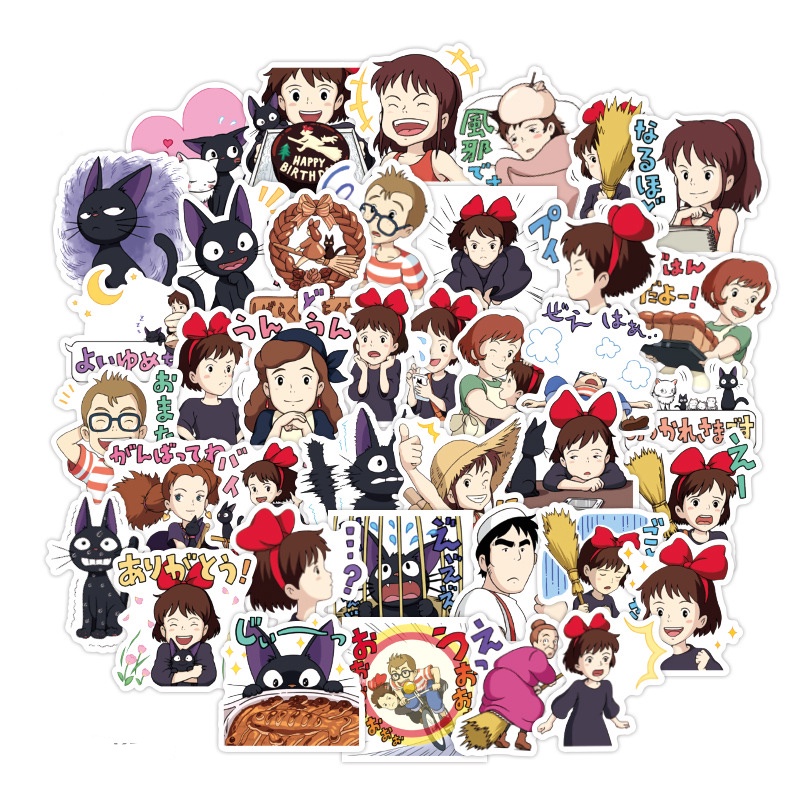 40pcs Kiki's Delivery Service Anime Movie Waterproof Scrapbook Stickers ...