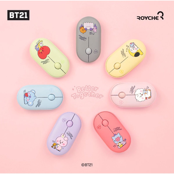 BT21 Official LITTLE Buddy Baby Bluetooth Mouse 2.4Ghz Wireless Silent ...