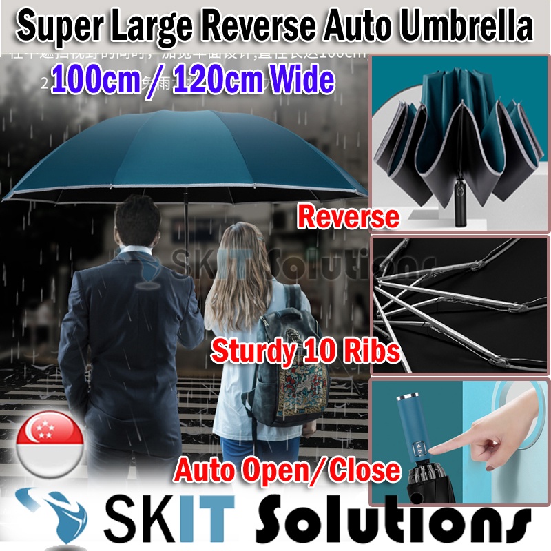 【SKIT】Super Large Automatic Reverse Folding Umbrella Inverted Fold ...