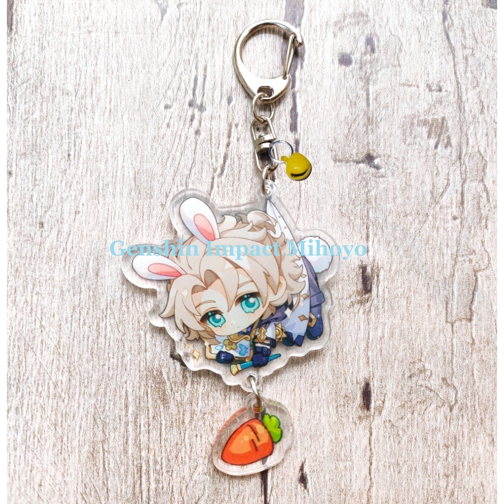 Albedo genshin impact m4 character keychain (printed in the middle of ...