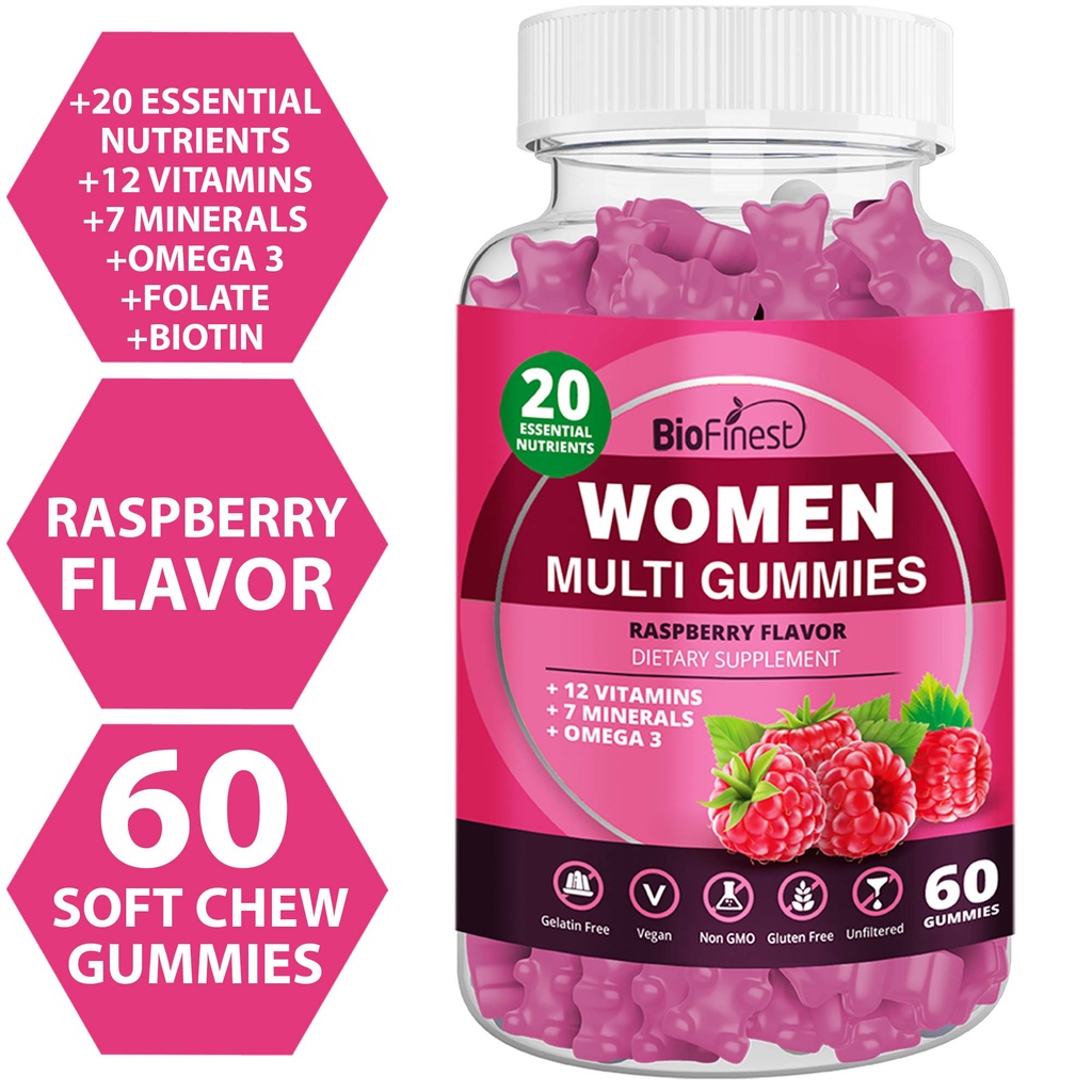Biofinest Women MultiVitamins Gummy Supplement - 20 Minerals Vitamin A ...