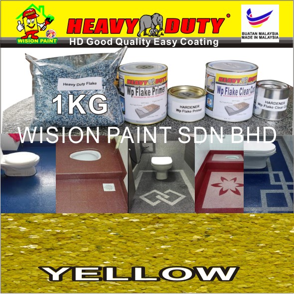 ( yellow ) Full Set Epoxy Colour Flake Coating ( 1KG FLAKE / 1L PRIMER ...