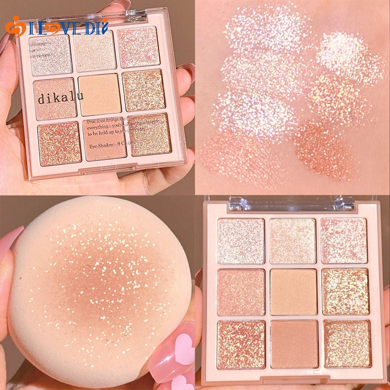 9 Color Earth Color Pearlescent Eye Shadow/ Delicate Smoothing Smudge ...