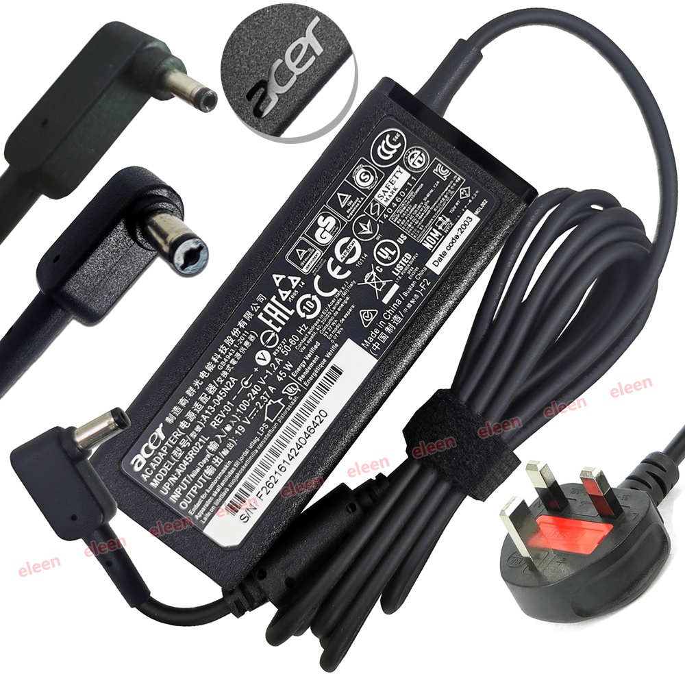 New 45W 2.37A Laptop AC Adapter Charger For Acer Aspire ES1-512 ES1-431 ...
