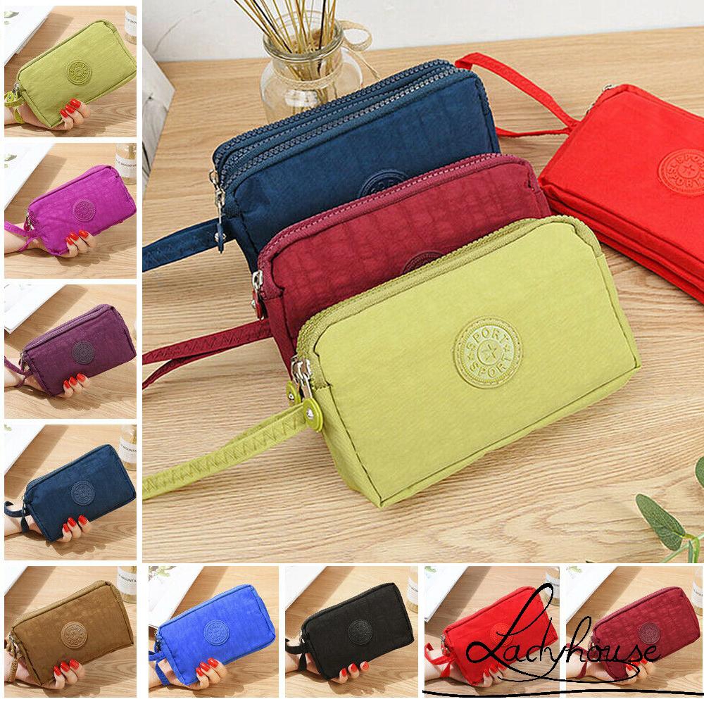 LD-Women Zipper Canvas Long Purse Clutch Coin Phone Bag Wallet Card ...