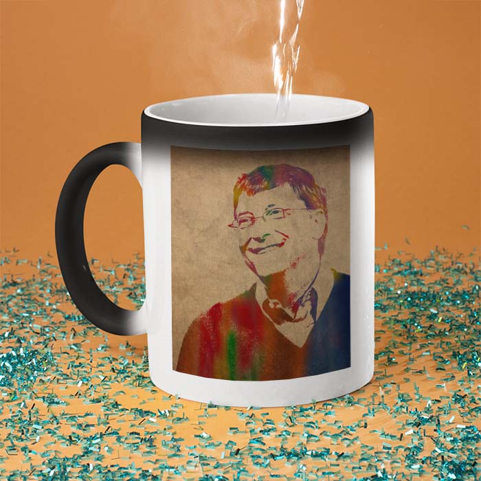 Mug Magic Bill Gates Microsoft CEO Craft Artwork Color Changing Glass ...