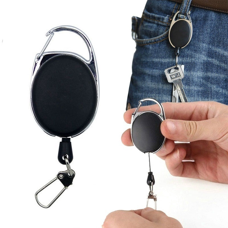 Retractable Pull Badge Reel Zinc Alloy ABS Plastic ID Lanyard Name Tag ...
