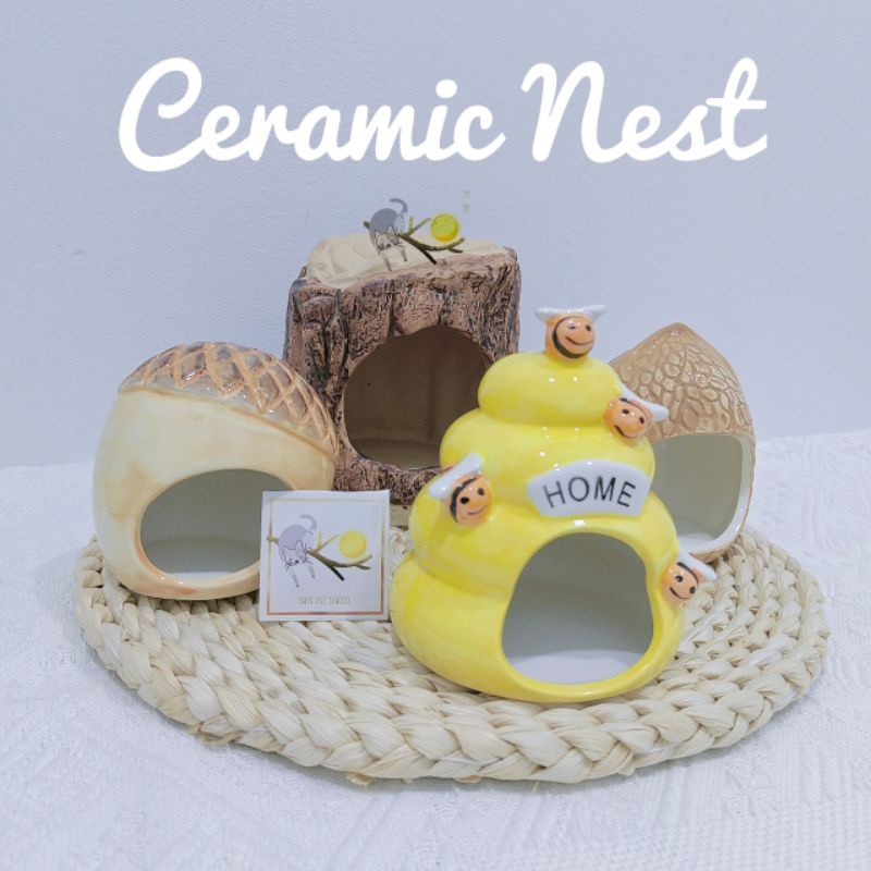 Ceramic nest hamster shelter beehive cute ceramic nest hamster ceramic ...