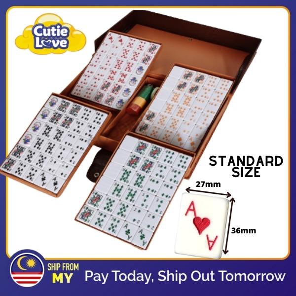 Mahjong Lami Poker Rummy Full Set White With Pvc Hand Carry Case ...