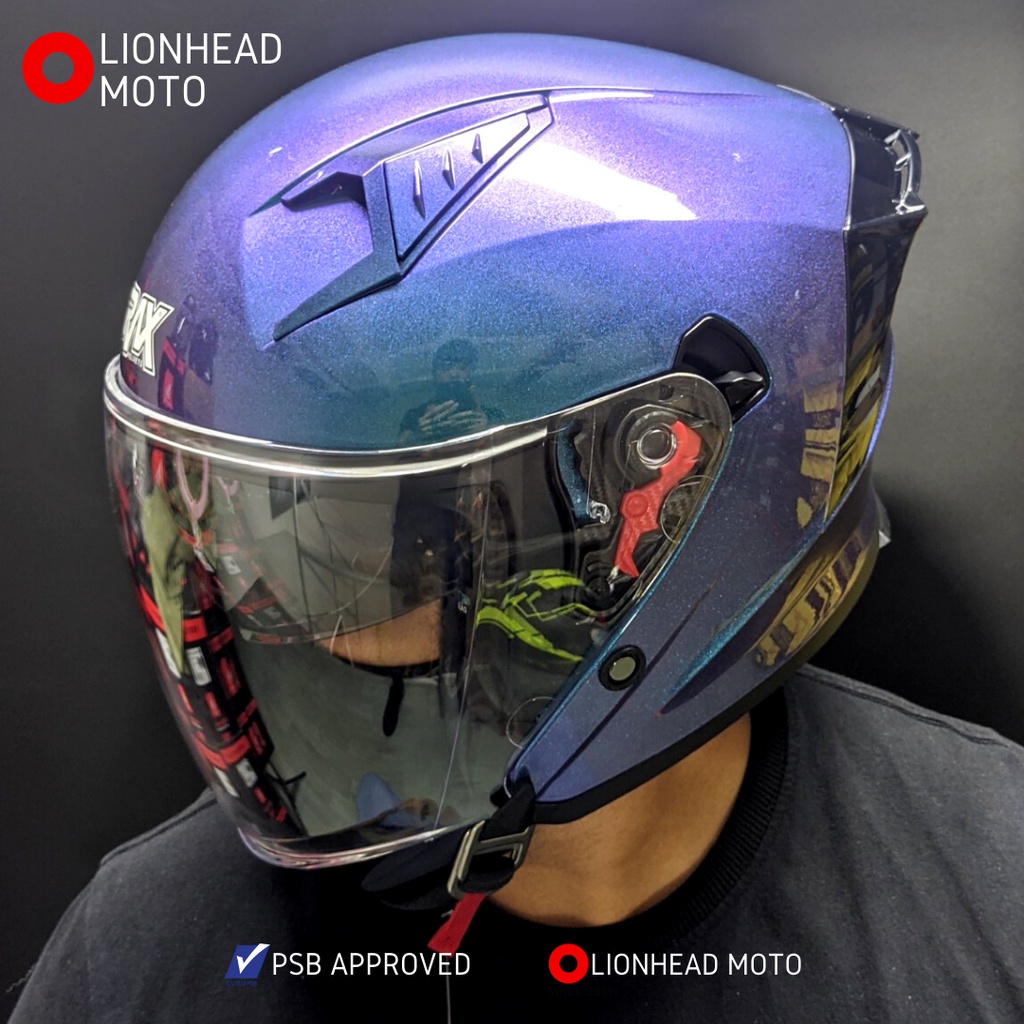TRAX MOTORCYCLE HELMET TZ301 BLUE DRAGON PSB APPROVED | Shopee Singapore
