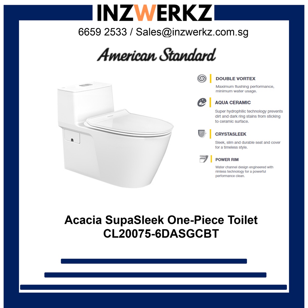 American Standard Acacia SupaSleek One Piece Toilet Bowl CL20075 ...