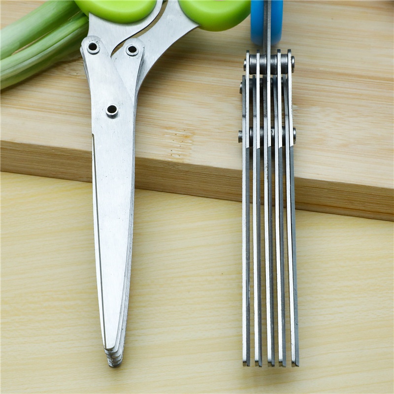 Multilayer Scissors Scallion Cutter Stainless Steel 5 Blade Multi ...