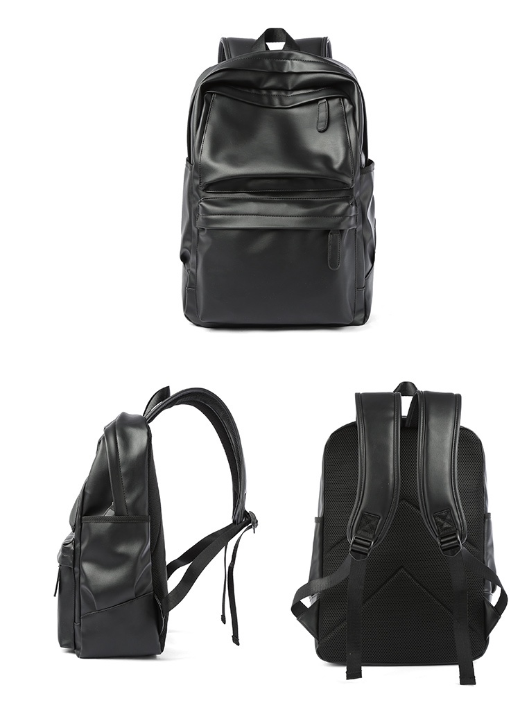 Leacat Men's Backpack PU Leather School Backpack Fashion Waterproof ...