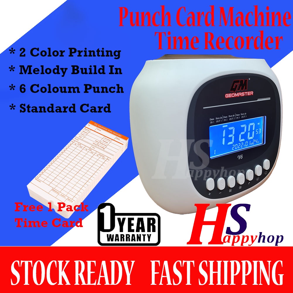 SUPER HEAVY PUNCH CARD MACHINE TIME RECORDER +15yr | Shopee Singapore