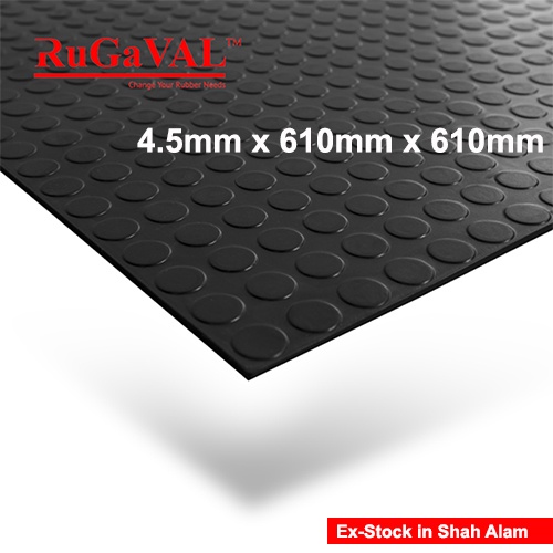 Round Stud Rubber Mat, Size: 4.5mm x 610mmW x 610mmL, Anti Slip Mat ...