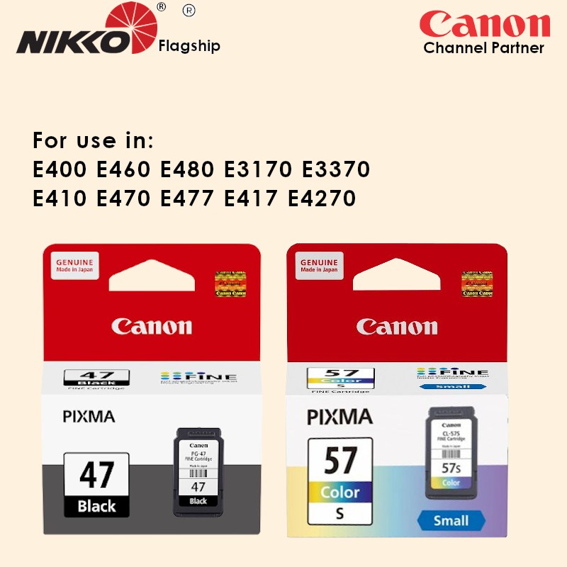 SET Canon 47 57s Ink Cartridge for PIXMA E400 E460 E480 E3170 E3370 ...