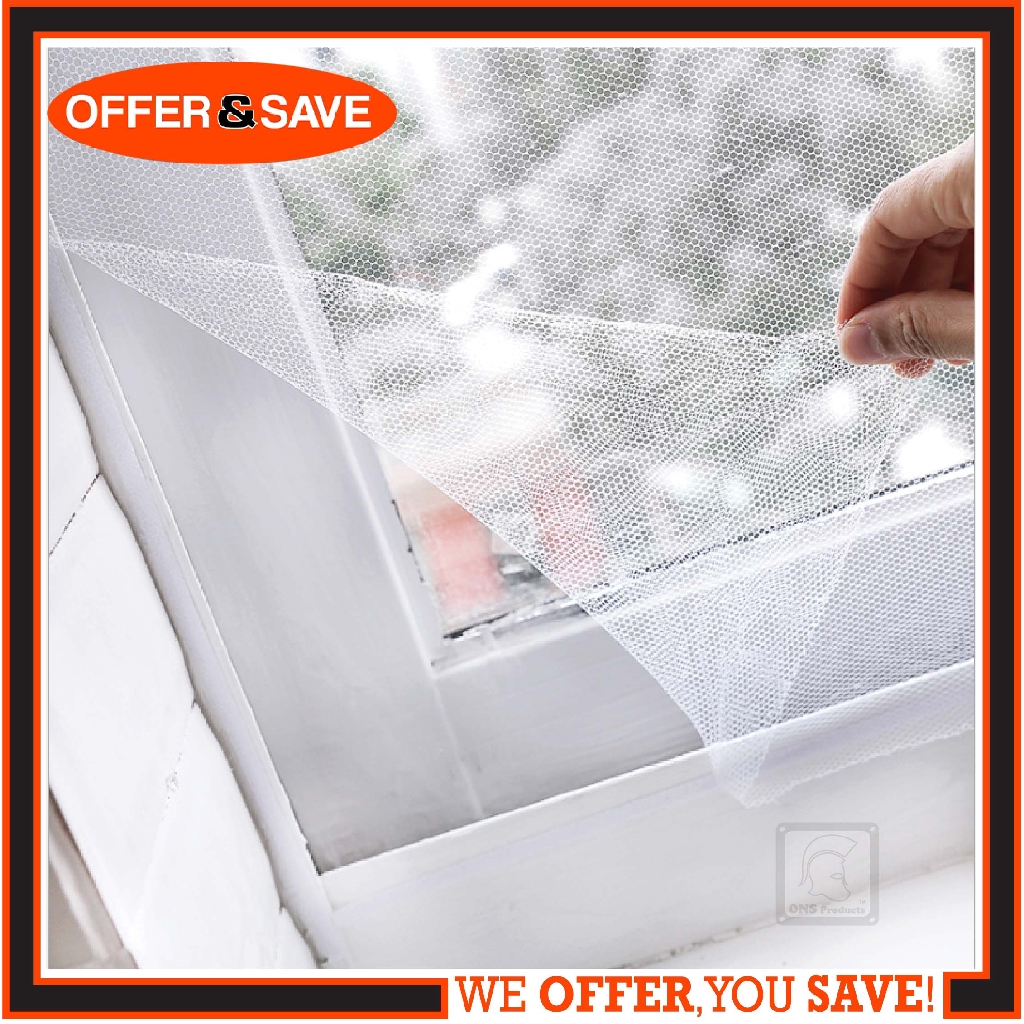[BUNDLE OF 2] DIY Insect Screen / Mosquito Net (1.5m x 1.5m) Velcro ...