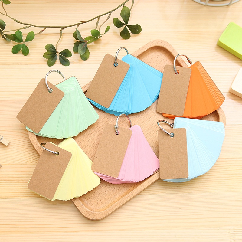 Colorful Mini Notebook Kraft Paper Blank Pages Flash Cards Portable ...