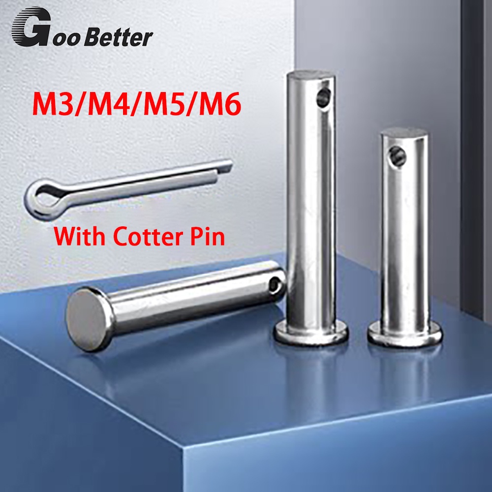 M3 M4 M5 M6 Clevis Pins A2 Stainless Steel Pins Shaft Equipped With Cotter Pin Length：8-100mm ...