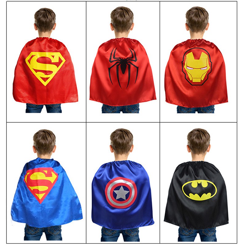 Children Superhero Kids Capes Costume Spiderman Batman Superman Cape ...