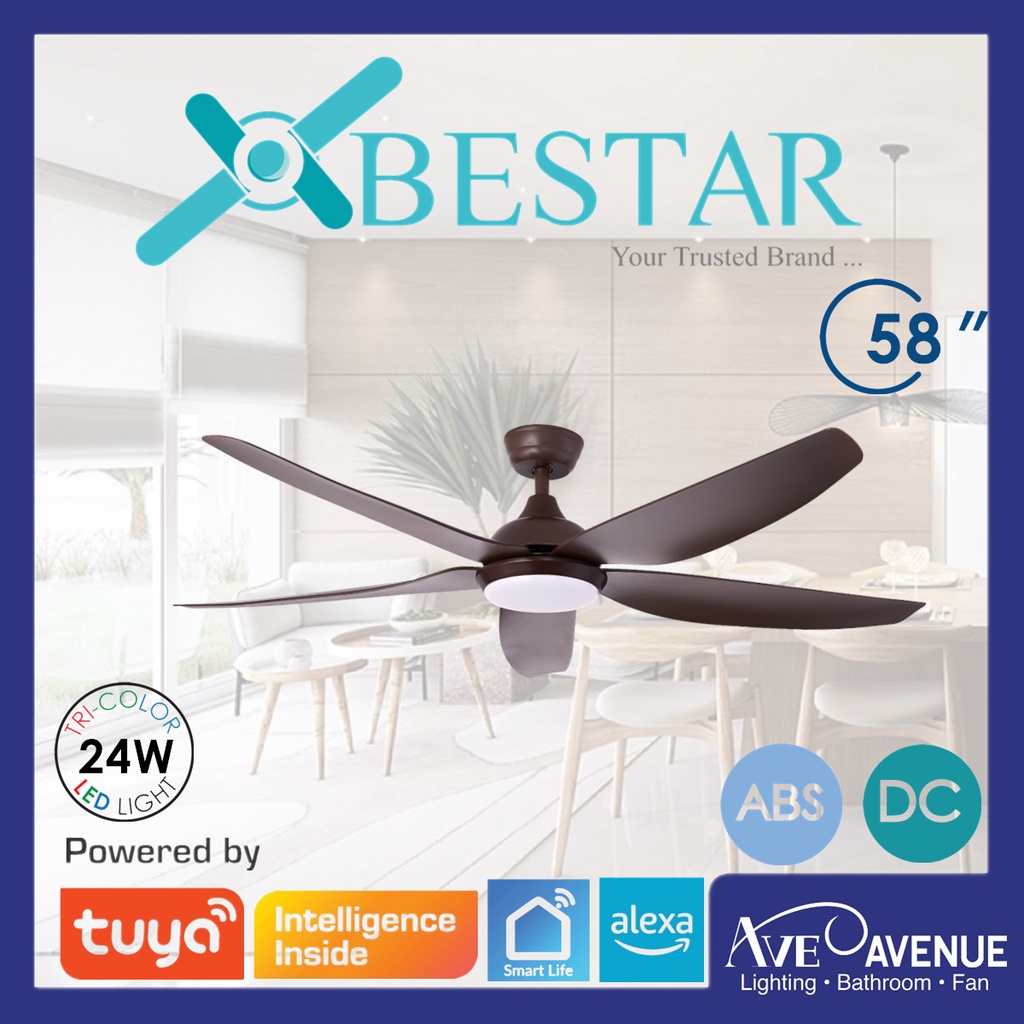 BESTAR STAR 5 5Blade Smart Wifi DC Motor Ceiling Fan 38/48/58 Inch and ...
