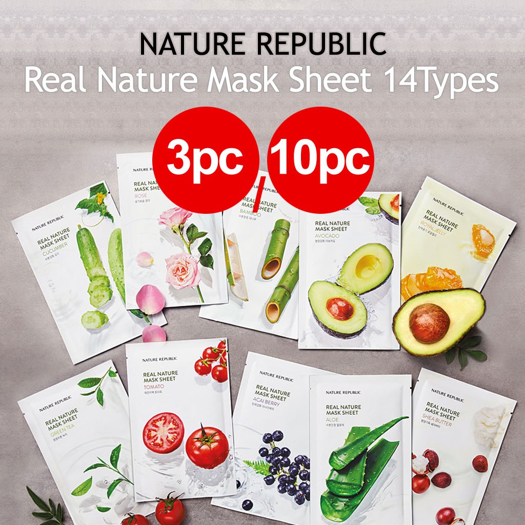 NATURE REPUBLIC Rea Nature Mask Sheet 23ml (14 Types) | Shopee Singapore