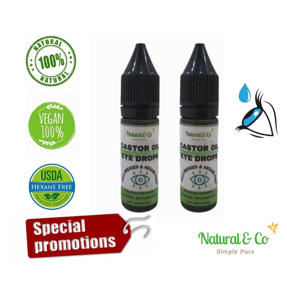 Natural & Co Pure Castor Oil Eye Drops x 2 * Recommended by ...