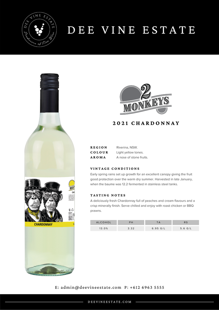 Dee Vine 2 Monkeys Wine [Australia] 750ml | Shopee Singapore