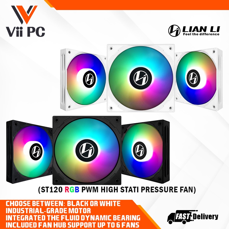 Lian Li ST120 3piecs Pack / 800-1900 PWM 120mm Fan / with Controller ...