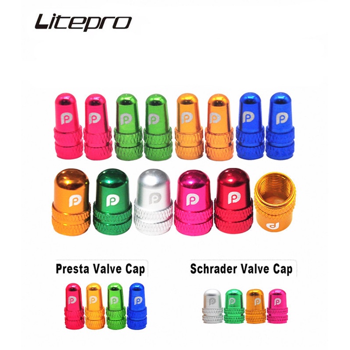 Litepro MTB Mountain Bike Wheels Schrader Valve Cap 2pcs Presta Valves ...
