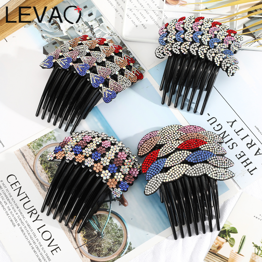 Seven-tooth Hair Comb Rhinestone Plate Hair Clip Ponytail Hair Clip ...