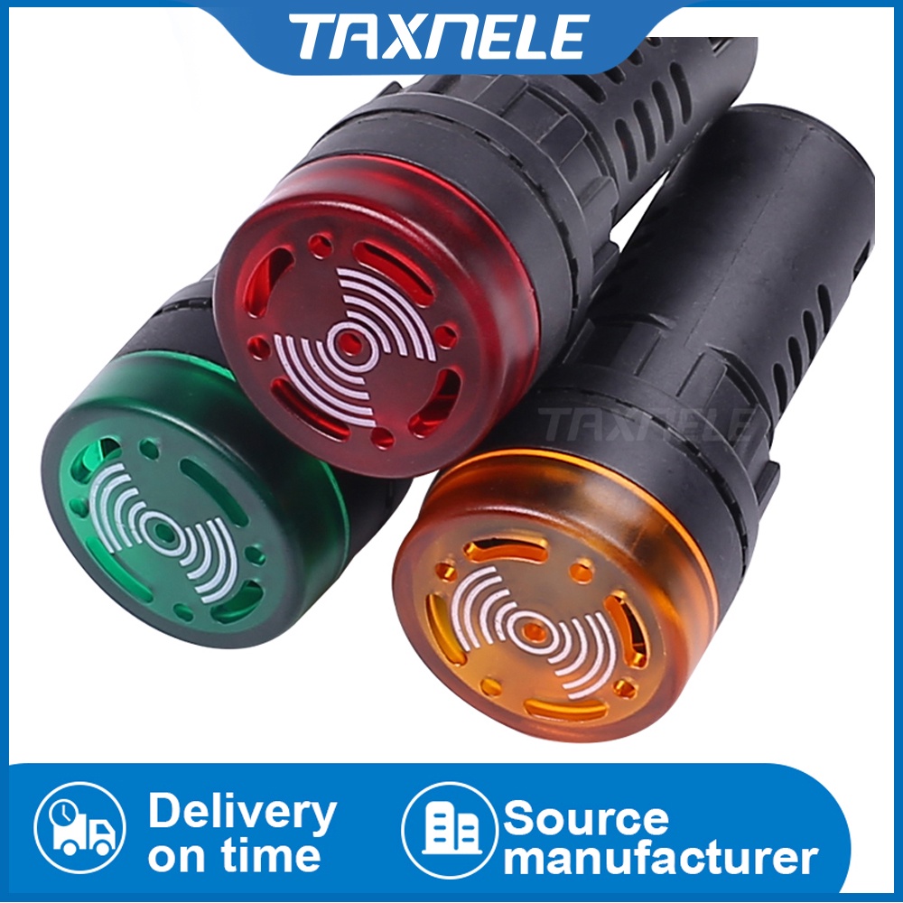 AD16-22SM 12V 24V 110V 220V 380V 22mm Flash Signal Light Red LED Active Buzzer Beep Alarm ...