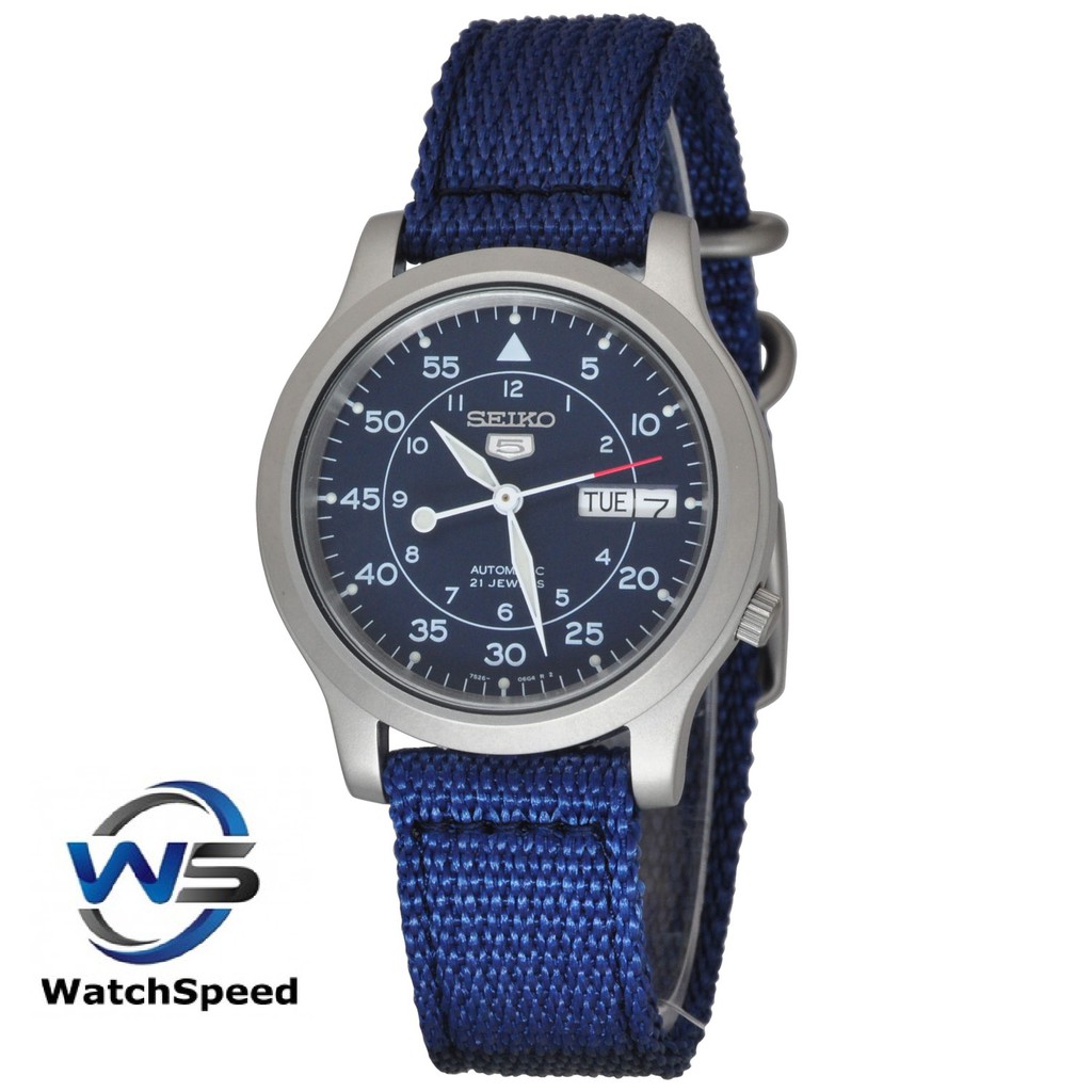 Seiko 5 SNK807K2 SNK807K SNK807 21 Jewels Military Automatic Nylon Men ...