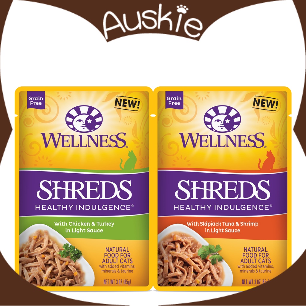 Wellness Healthy Indulgence Shreds Wet Cat Food 3oz (2 Flavors ...