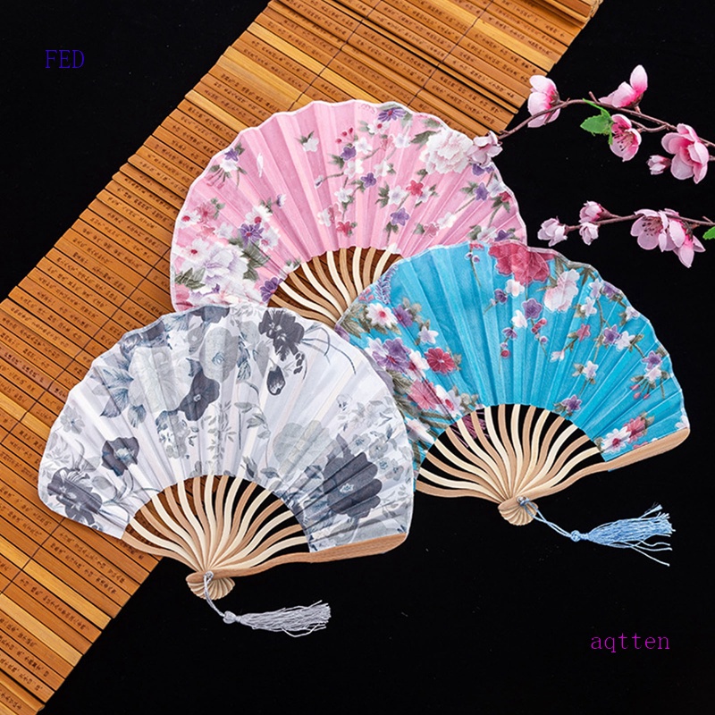 FED Chinese Style Hand Held Fans Personalized Pattern Silk Bamboo ...